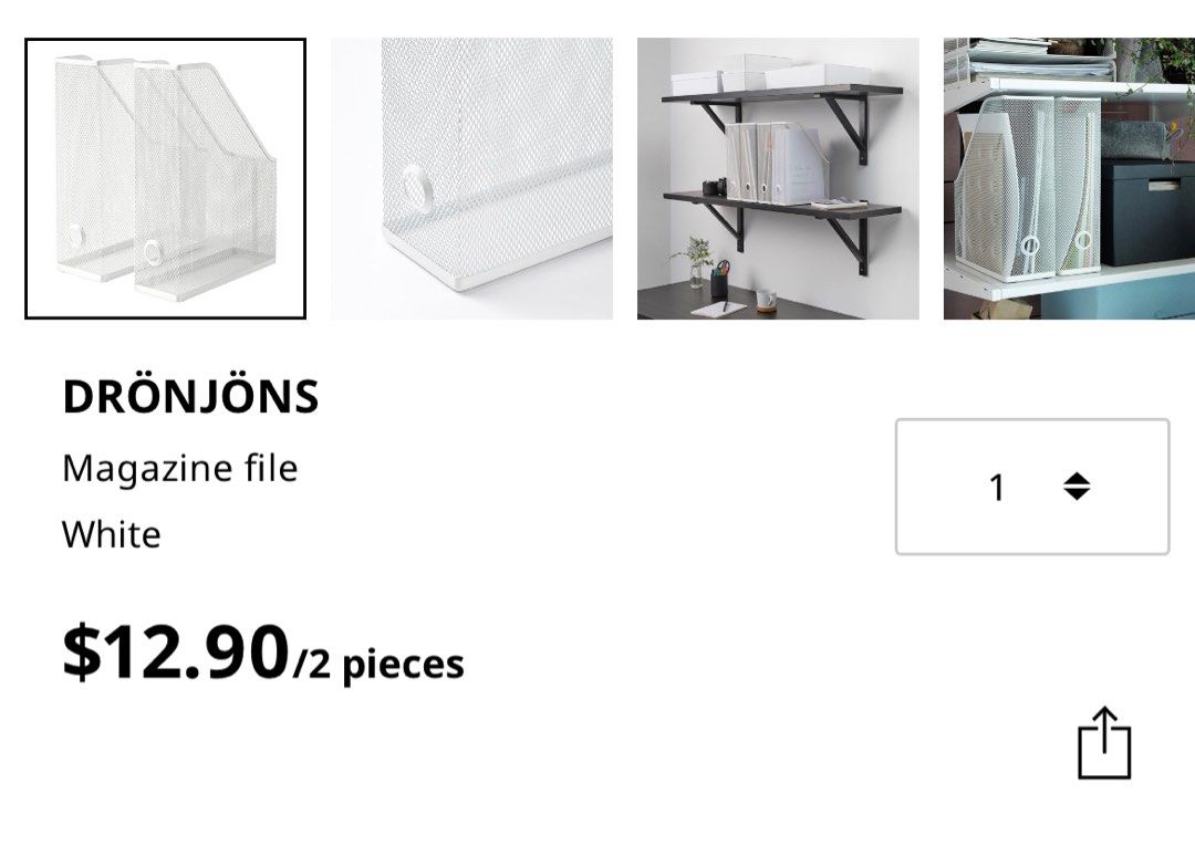 IKEA Dronjons Magazine File / Organizer, Furniture & Home Living, Home ...