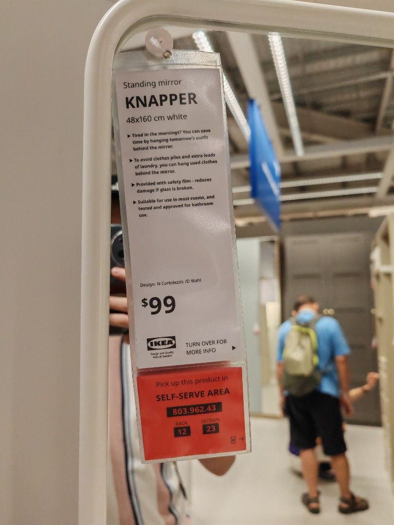 IKEA Knapper Standing Mirror 48x160cm white, Furniture & Home Living ...