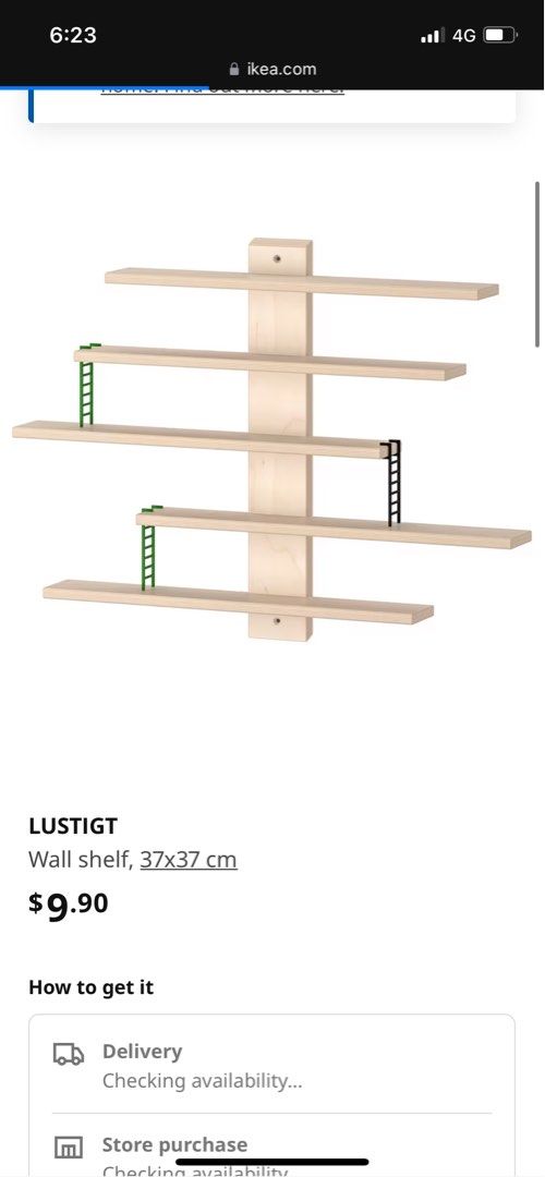 IKEA LUSTIGT wall shelf, Furniture & Home Living, Furniture, Shelves ...