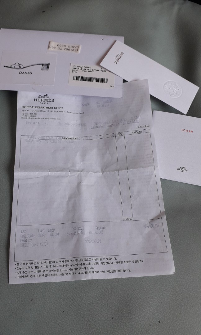 invoice hermes brikut card store korea, Barang Mewah, Tas & Dompet di ...