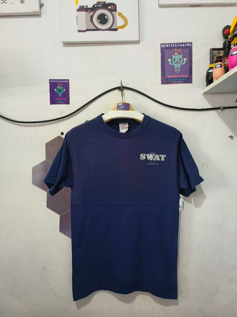 Kaos Fruit Of The Bloom Biru Navy Big Logo Swat, Fesyen Pria, Pakaian ...