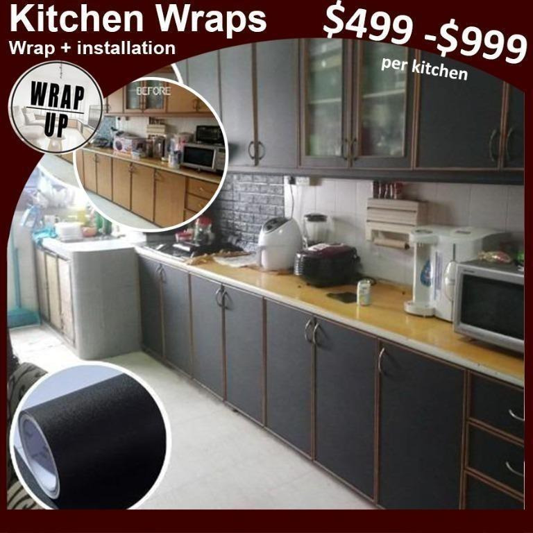 Kitchen Cabinet Wardrobe Wraps, Furniture & Home Living, Furniture ...
