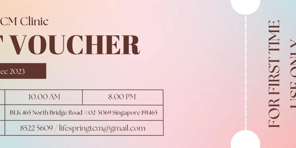 Lifespring TCM Clinic Voucher, Tickets & Vouchers, Vouchers on Carousell