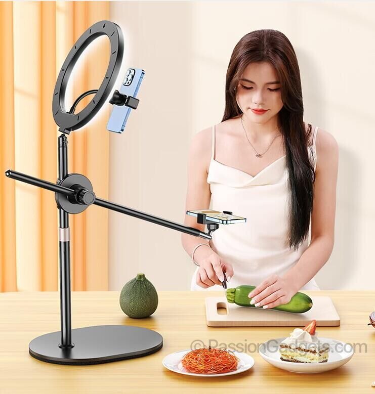 LJJ-26 Extendable long distance live camera rack with LED light Bluetooth phone mount tripod ...