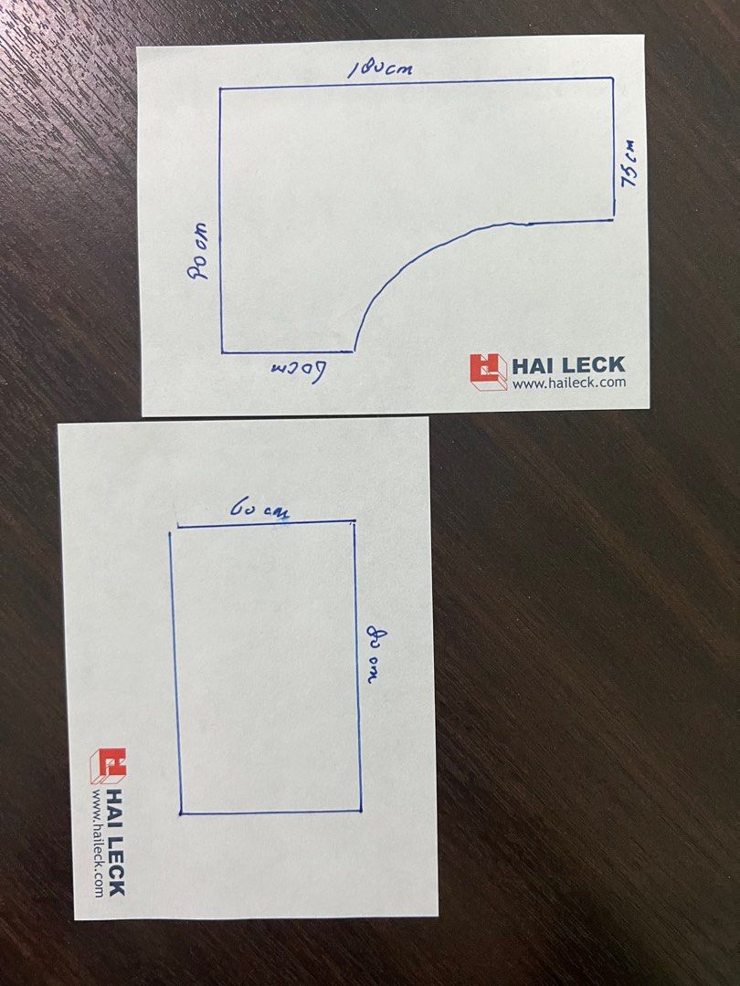 L-shaped detachable study table / computer with pedestal, Furniture ...