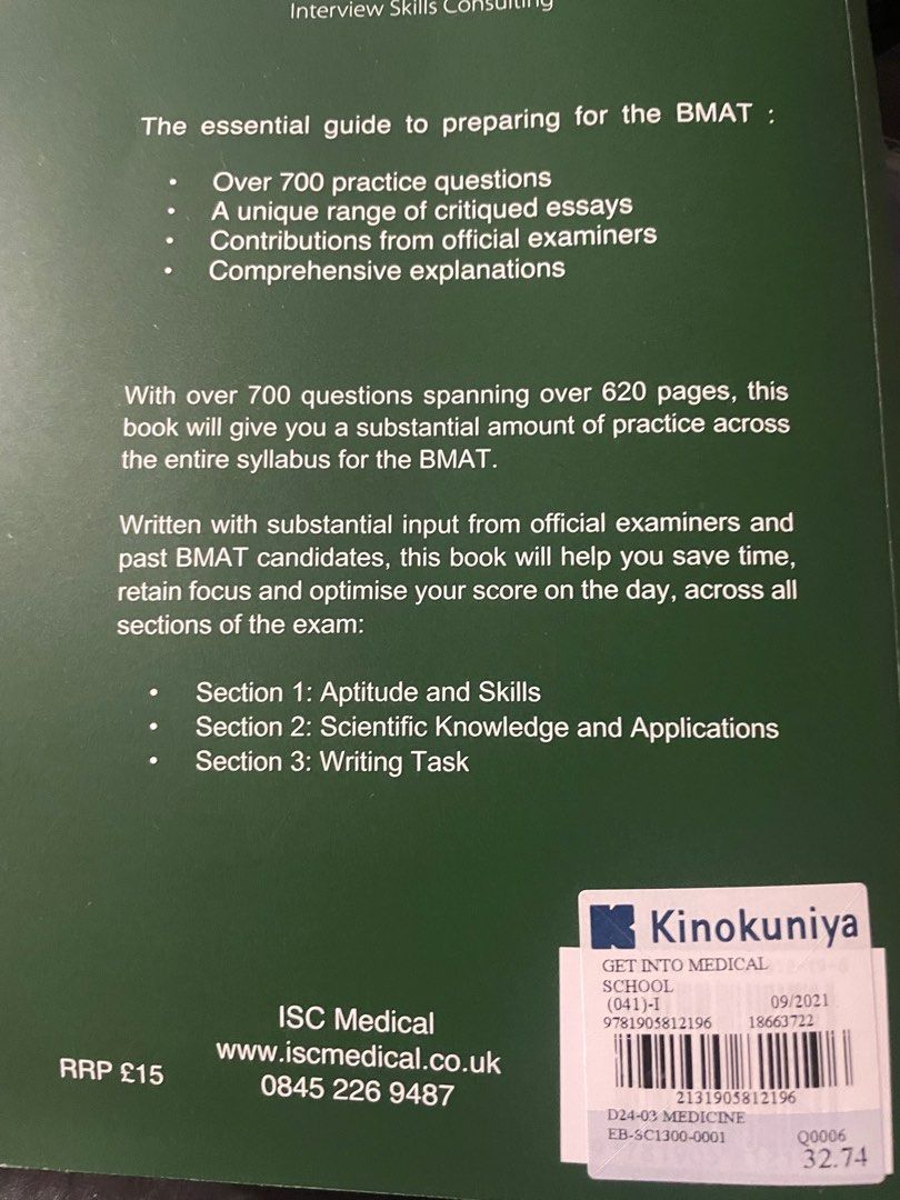 Medicine BMAT assessment book, Hobbies & Toys, Books & Magazines ...