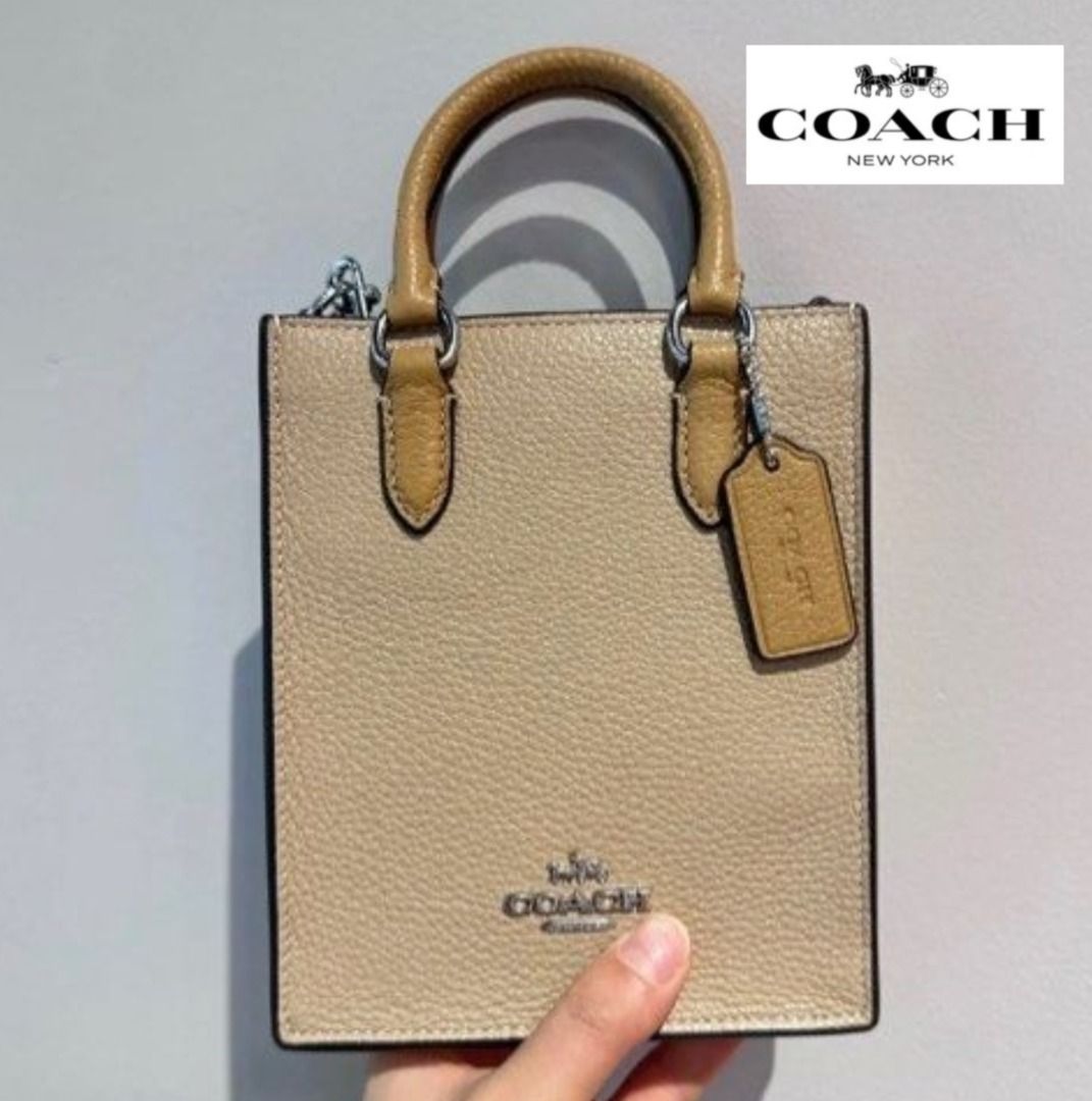 New Coach Original Brown Signature Collection North South Mini Tote In ...