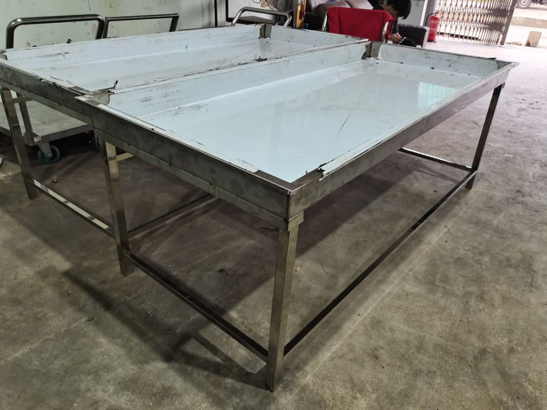 NEW STAINLESS STEEL DISPLAY MINIMART SEAFOOD FISH VEGETABLE SORTING TABLE HEAVY DUTY 1.2mm ...