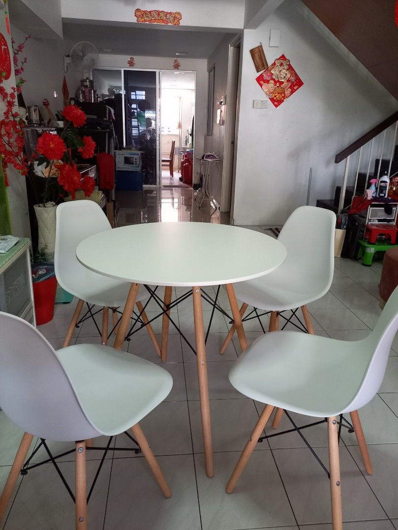 New whole set Dining round table set medium size, coffee table meeting ...