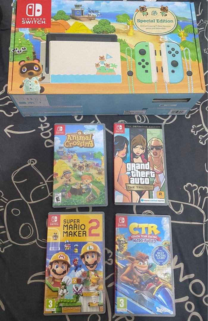 Nintendo Switch v2 Animal Crossing Limited Edition Fullset, Video Game ...