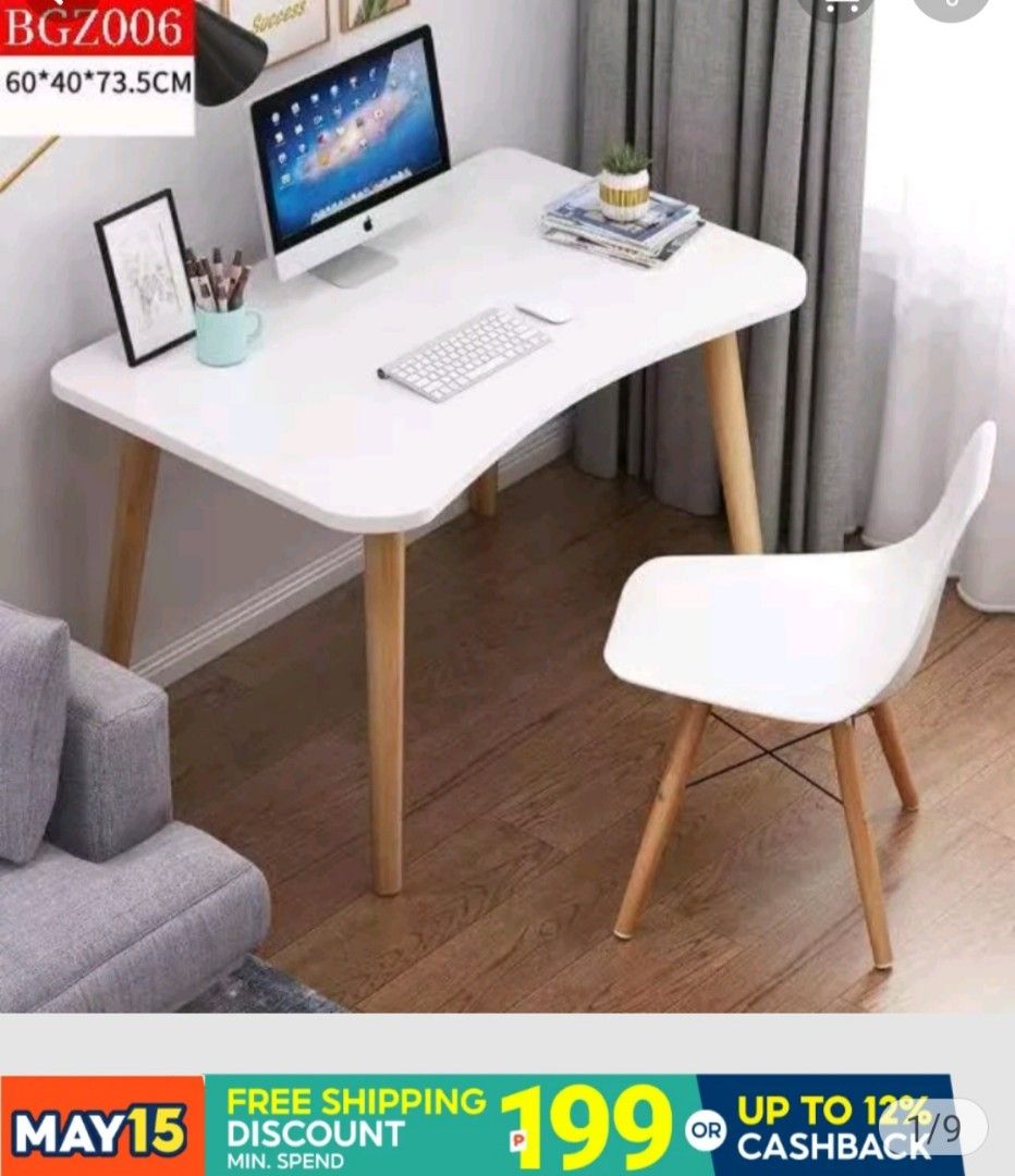 Nordic study table/ Computer table, Furniture & Home Living, Furniture ...