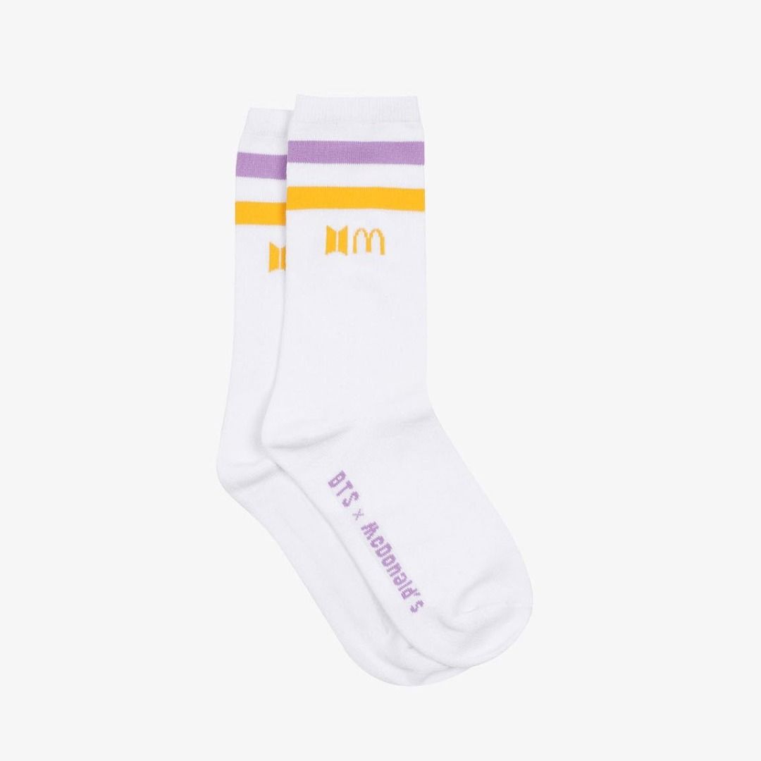 ON HAND BTS x McDo Logo Stripe Socks ( bt21 mcd toy ) on Carousell