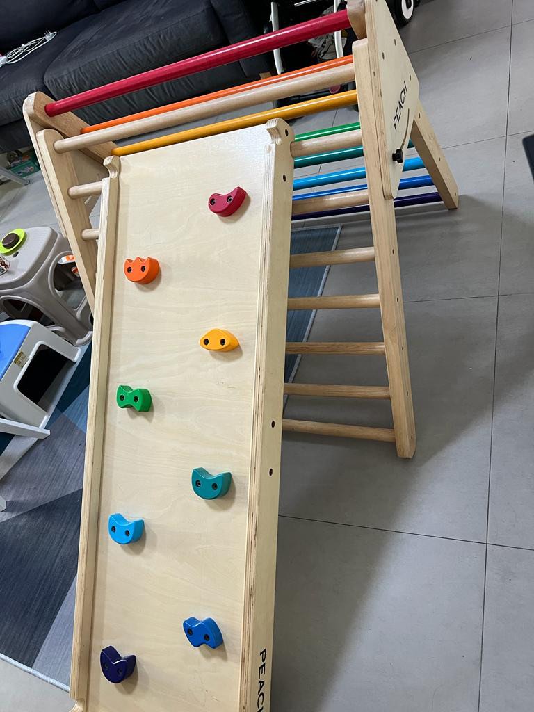 Peach Pikler Triangle & Ramp Set, Babies & Kids, Infant Playtime on ...