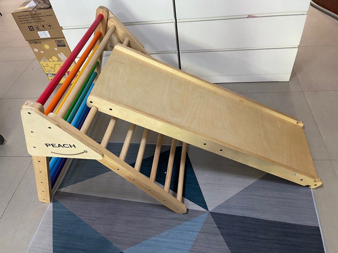 Peach Pikler Triangle & Ramp Set, Babies & Kids, Infant Playtime on ...