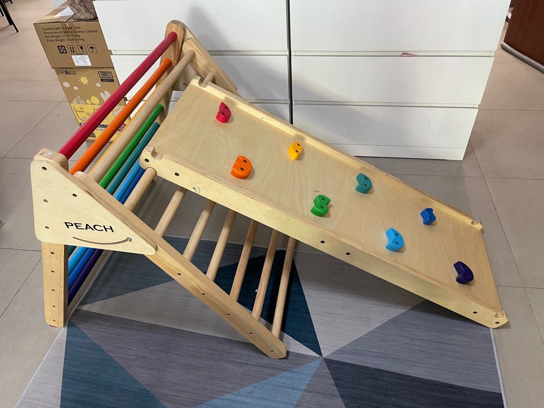 Peach Pikler Triangle & Ramp Set, Babies & Kids, Infant Playtime on ...