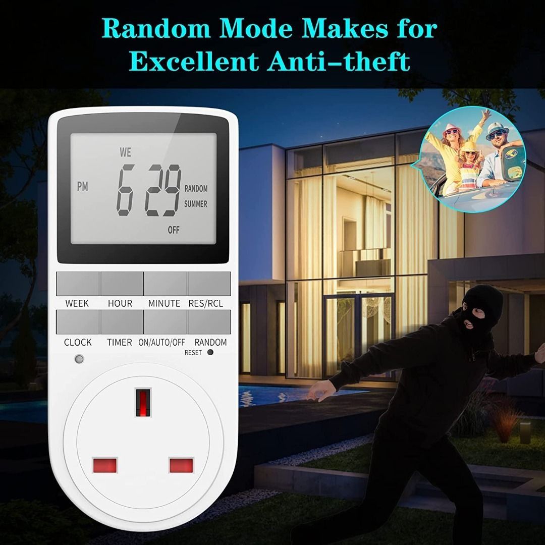 Plug Timer Digital Timer Plug Socket Electrical Time Plug With 10 On Off Programs And Random