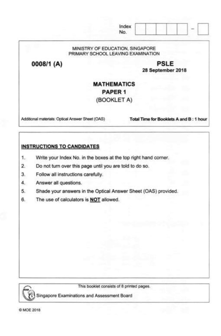PSLE Math Paper, Hobbies & Toys, Books & Magazines, Assessment Books on ...