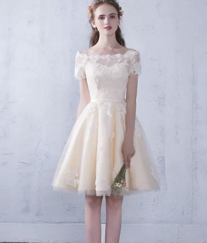 ROM gown - Off shoulder short gown, Women's Fashion, Dresses & Sets ...