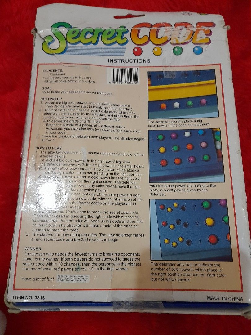 Secret code board game, Hobbies & Toys, Toys & Games on Carousell
