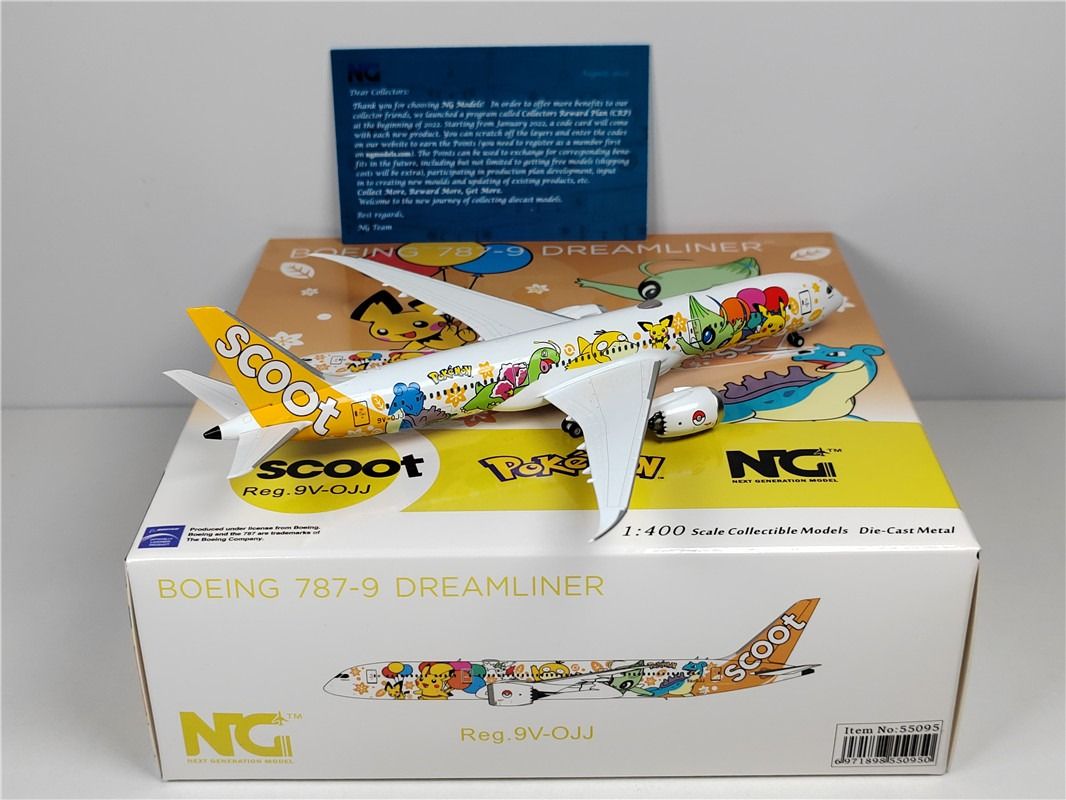 Singapore Scoot Airline Boeing 787-9 Dreamliner Model (1:400) [Pokemon Special Edition], Hobbies ...