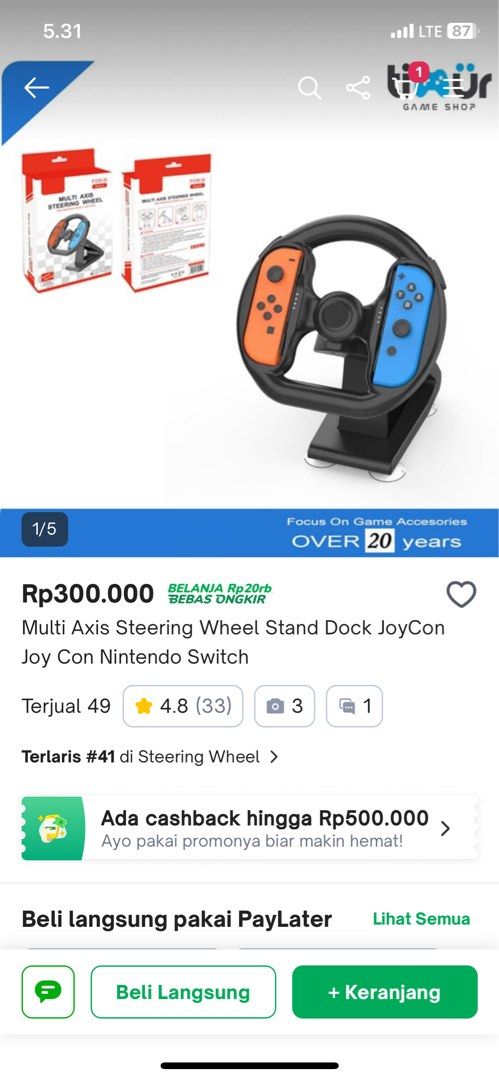 Steering Stir Setir Controller For Nintendo Switch, Video Game ...