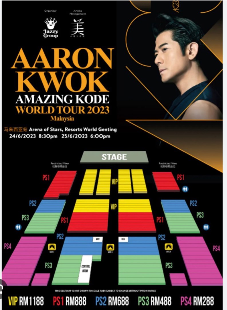 Sunday 4 June Aaron Kwok Amazing Kode World Tour 2023 Live At Resorts World Sentosa Singapore ...