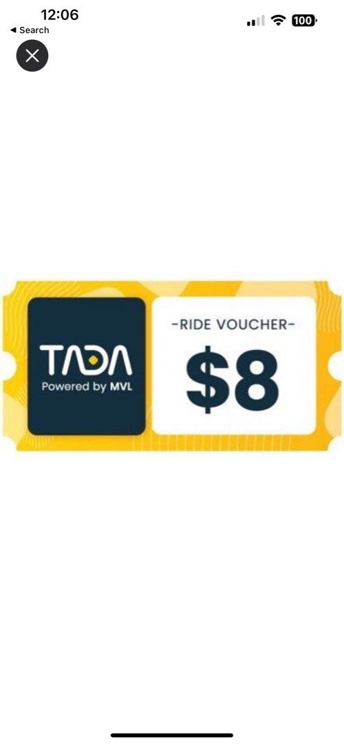 TADA $8 voucher codes, Tickets & Vouchers, Vouchers on Carousell