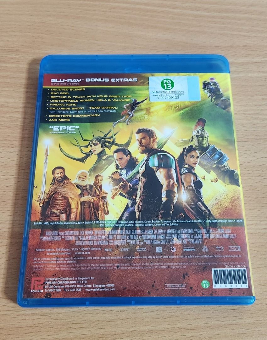 Thor Ragnarok Blu-Ray (PG13), Hobbies & Toys, Music & Media, CDs & DVDs on Carousell
