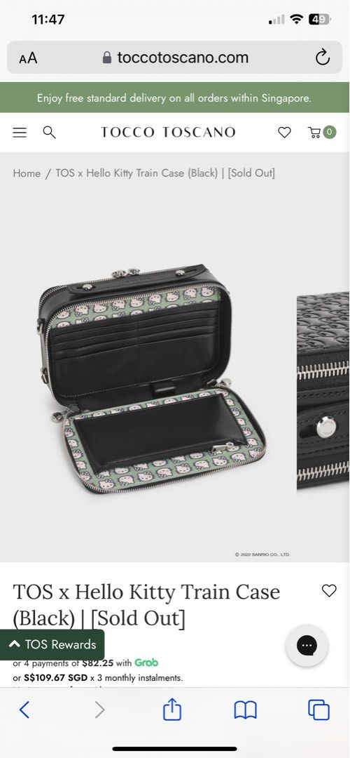 TOS x Hello Kitty Train Case, Women's Fashion, Bags & Wallets, Clutches ...