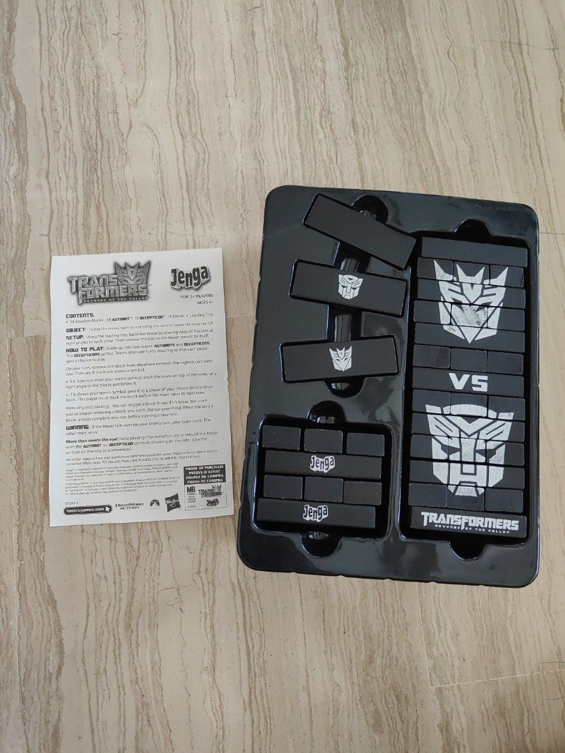 Transformers Jenga Blocks, Hobbies & Toys, Toys & Games on Carousell