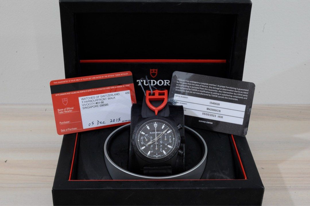 Tudor black shield, Luxury, Watches on Carousell