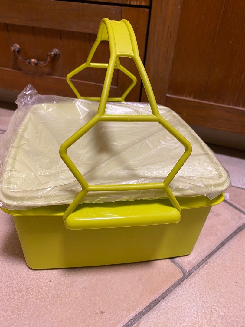 Tupperware big square container with Carrier, Furniture & Home Living ...