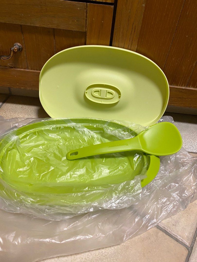 Tupperware legacy serving platter dish 400ml with serving spoon - green ...