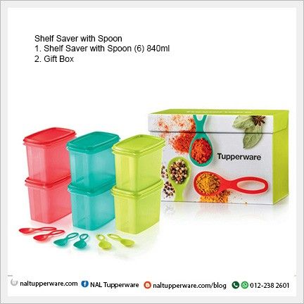 Tupperware Shelf Saver Rectangle Spice Container 840ml With Spoon (Set ...
