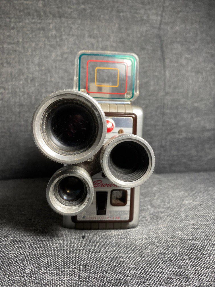 Untested Vintage Kodak Brownie Turret f/1.9 8mm Movie Camera w/3 Lens ...