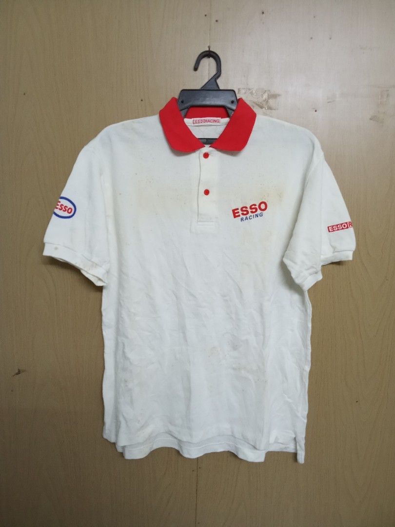 Vintage Esso Racing Collar T Shirt, Men's Fashion, Tops & Sets, Tshirts ...