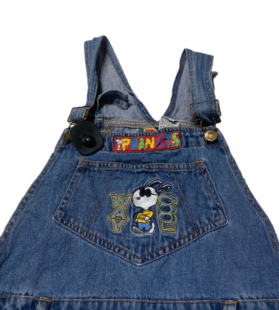 Vintage Peanuts snoopy denim jumpsuit, Men's Fashion, Bottoms, Jeans on ...