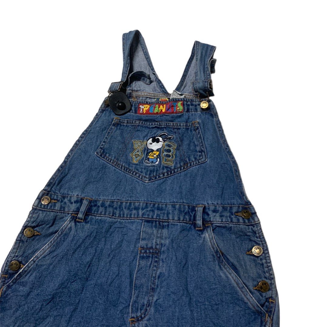 Vintage Peanuts snoopy denim jumpsuit, Men's Fashion, Bottoms, Jeans on ...