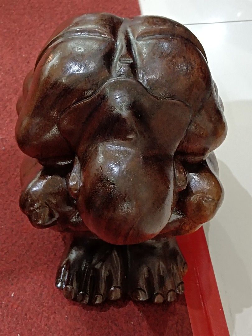 Vintage Weeping Buddha Sculpture ( Solid Wood ), Furniture & Home ...