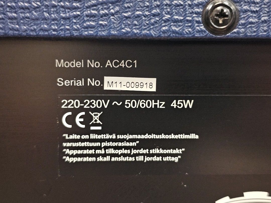 VOX AC4C1 BL Guitar Amplifier Tube 4 Watts Combo Amp 1x10 10" Mini ...