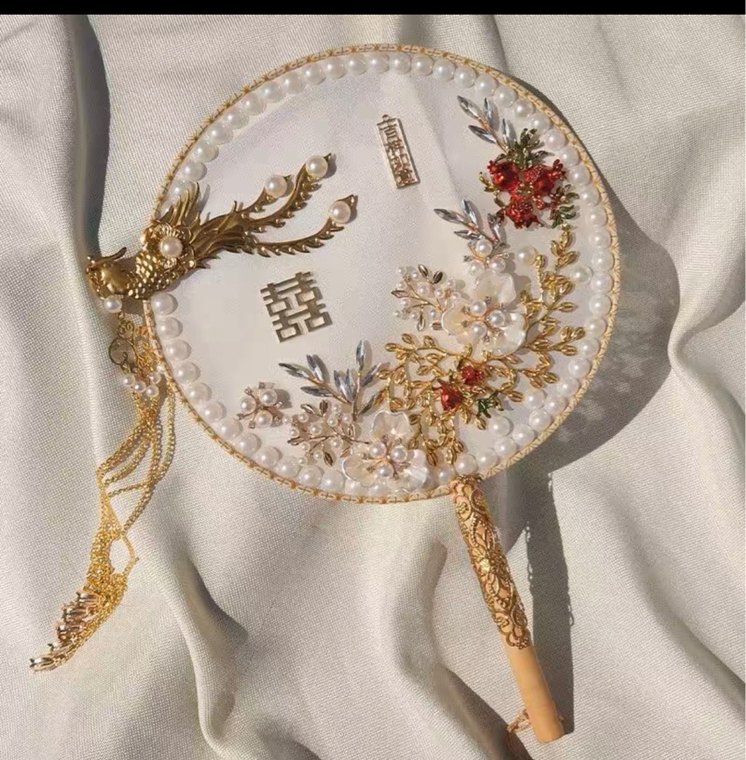 Wedding Chinese round fan., Hobbies & Toys, Stationery & Craft, Other ...