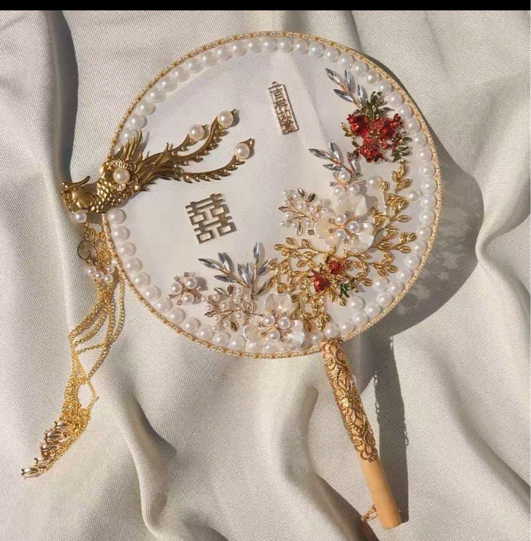 Wedding Chinese round fan., Hobbies & Toys, Stationery & Craft, Other ...