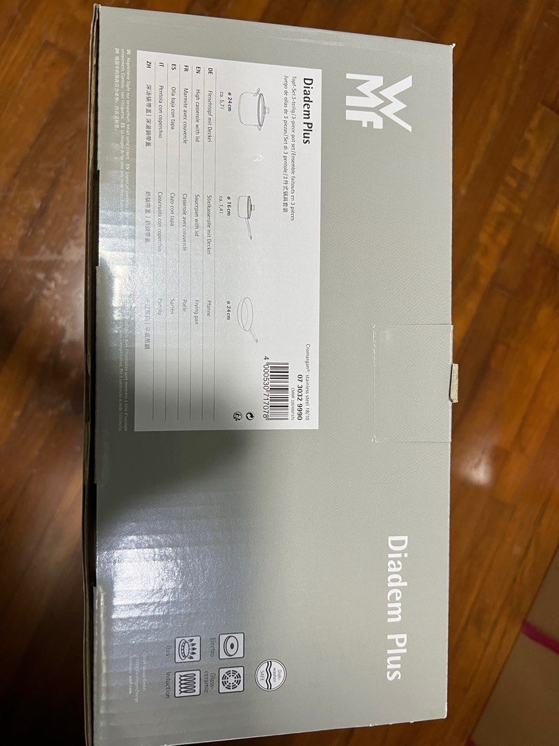 WMF Diadiem plus 3 piece cookware, Furniture & Home Living, Kitchenware ...