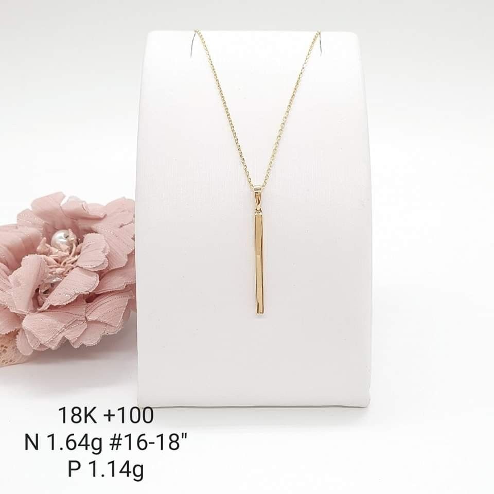 18k Saudi Gold Necklace Simple Straight Bar sjdjd on Carousell
