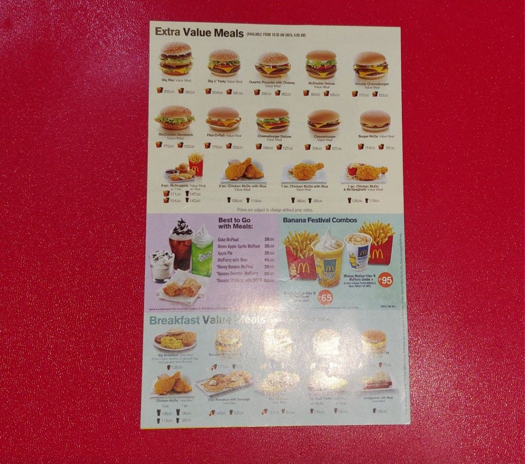 2015 Mcdonald's Minions Banana Festival Collectible Paper Ad Flyer Menu ...