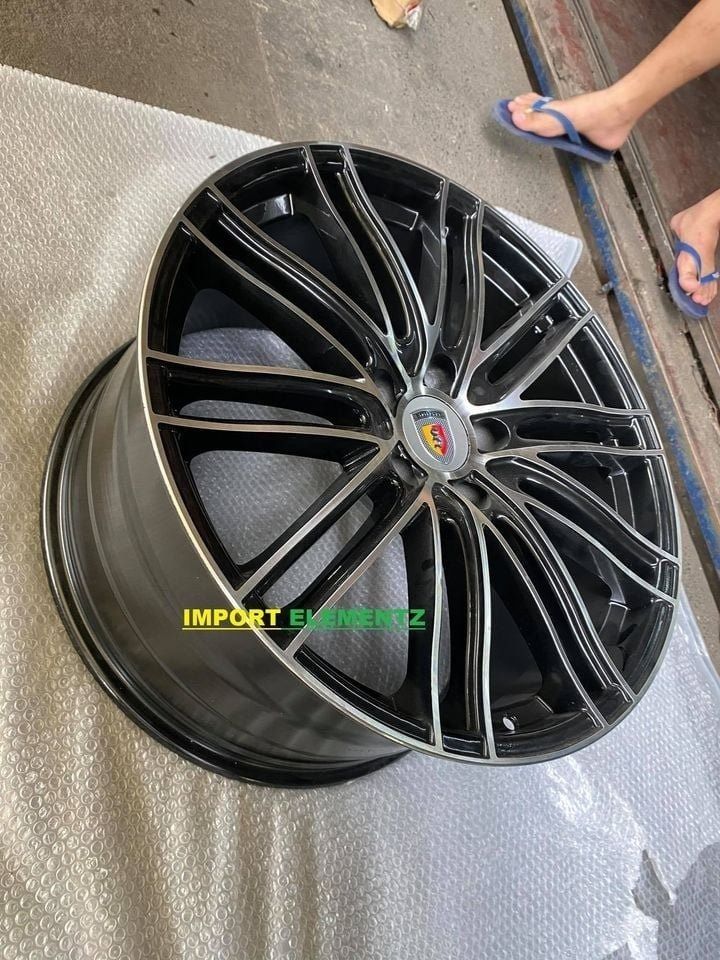 21 inch Porsche Mags, 5x130 ( Black Machine Face ) ,Broken Size., Car ...