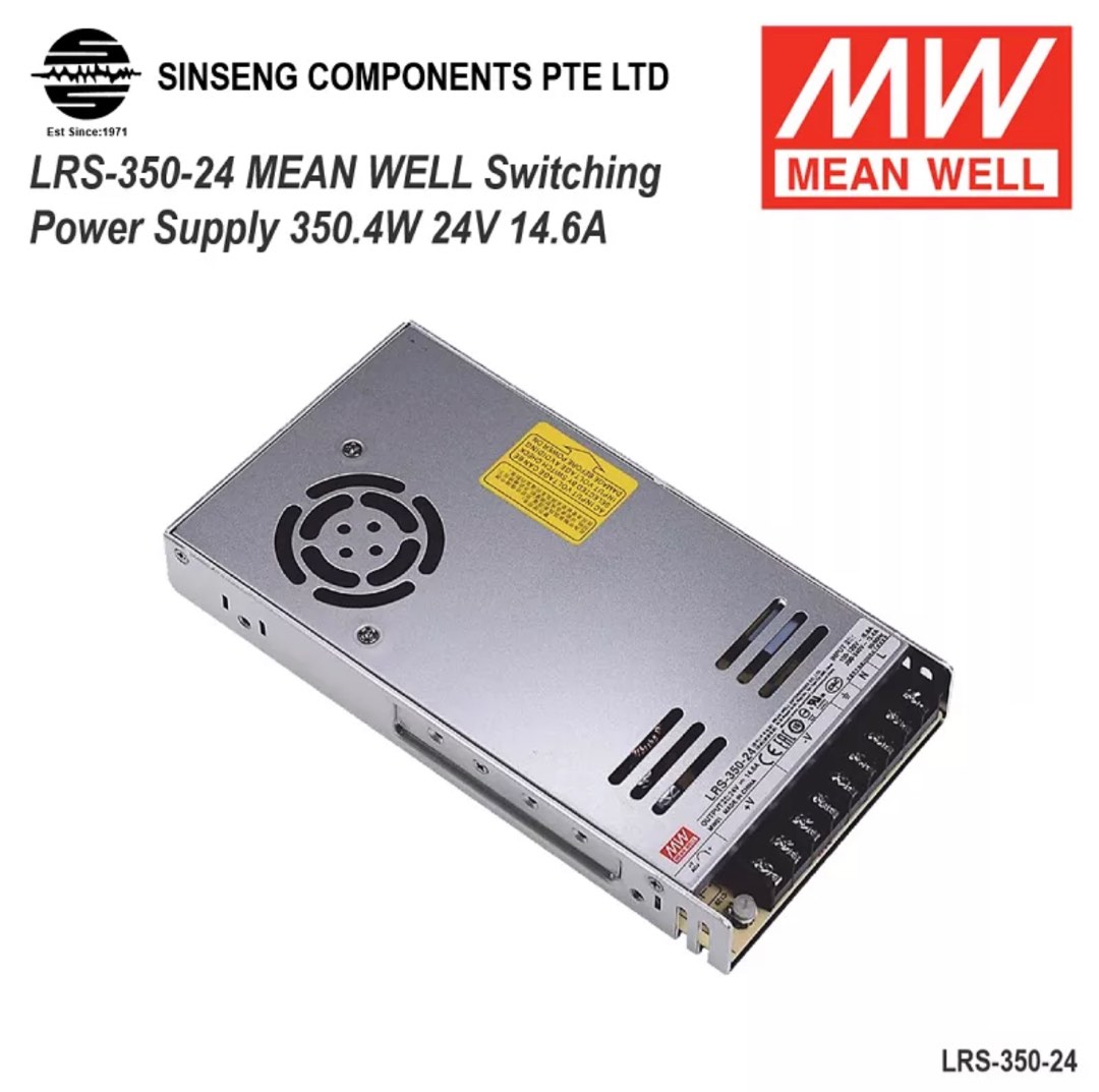 24V MEANWELL 14.6A MEAN WELL Switching Power Supply Unit 350.4W 24V 14 ...