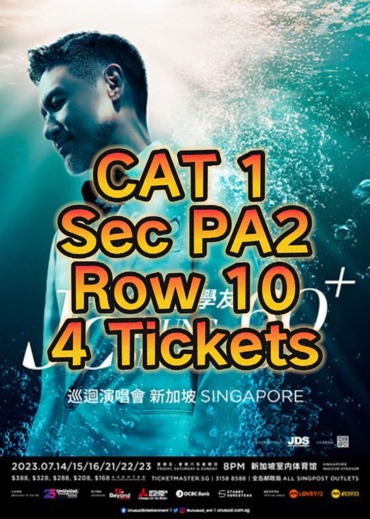 4 x CAT 1 Jacky Cheung 60 Concert, Tickets & Vouchers, Event Tickets on Carousell