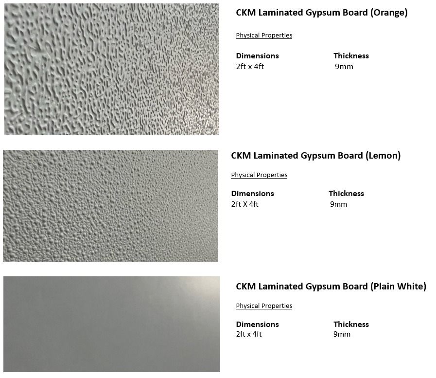 ACOUSTIC BOARDS (ARMSTRONG, BORAL) AND LAMINATED GYPSUM BOARDS (CKM ...