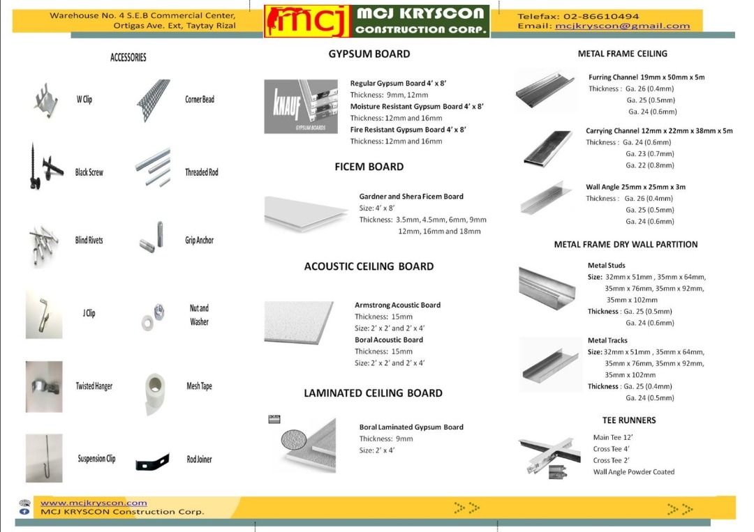 ACOUSTIC BOARDS (ARMSTRONG, BORAL) AND LAMINATED GYPSUM BOARDS (CKM ...